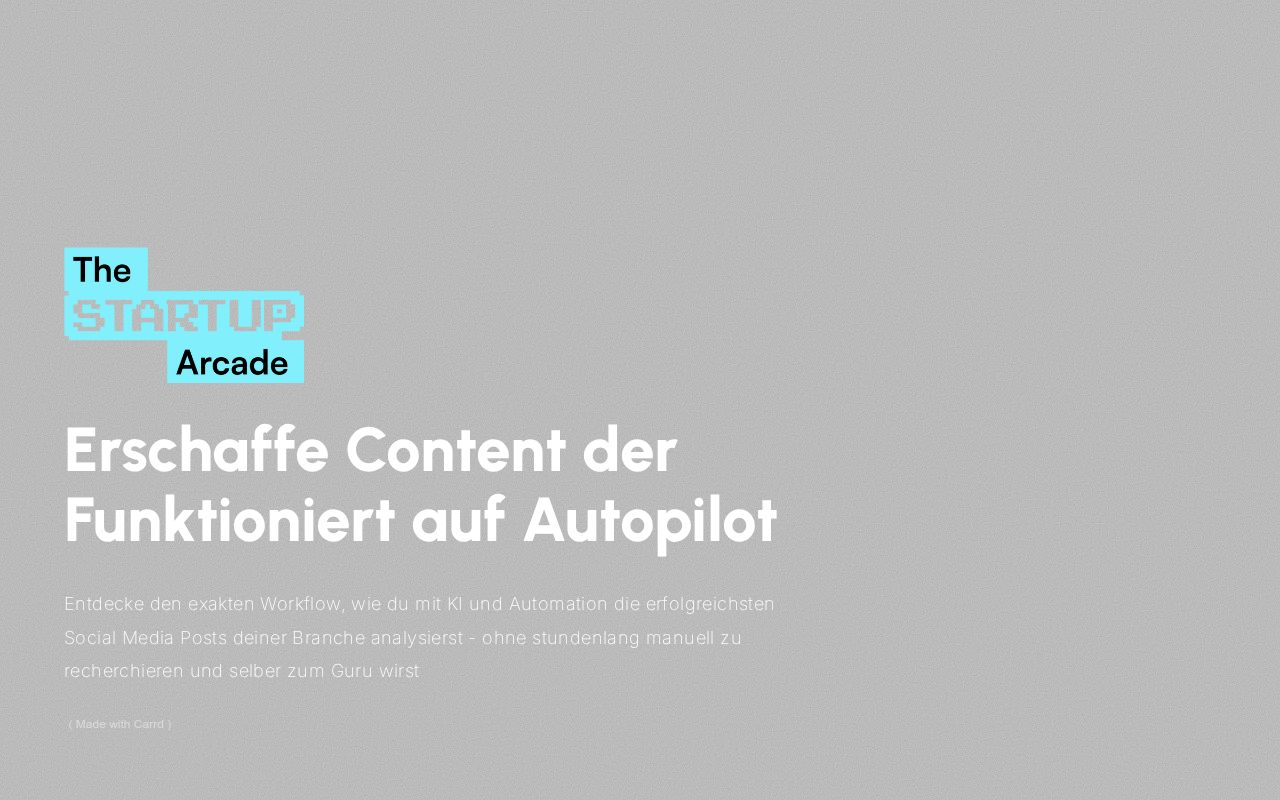 the startup arcade - content analyze guide